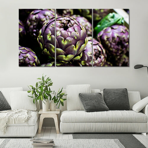 Модульная картина/Модульная картина на холсте/Модульная картина в подарок/артишок фиолетовый/artichoke purple 90х50