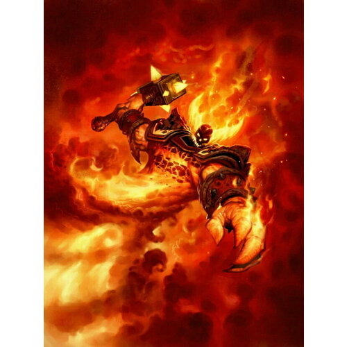 Плакат, постер на холсте World of Warcraft-Ragnaros/игровые/игра/компьютерные герои персонажи. Размер 42 х 60 см