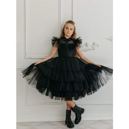 Платье, размер 128-134, черный