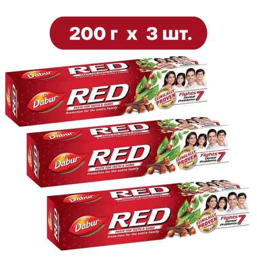 Dabur Red аюрведическая зубная паста 200 г (Дабур Ред) - 3 шт.