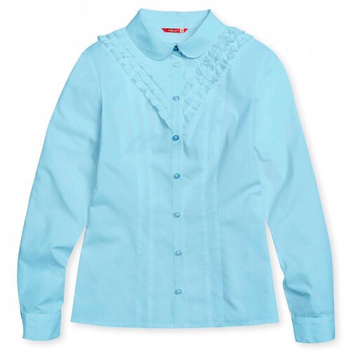 Школьная блуза Pelican, размер 10, голубой, бирюзовый
