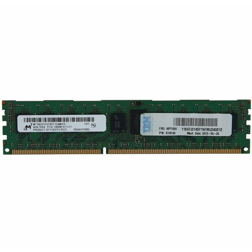 Оперативная память IBM 4GB (1x4GB, 1Rx4, 1.35V) PC3L-10600 CL9 ECC DDR3 1 1333MHz LP [47J0145]