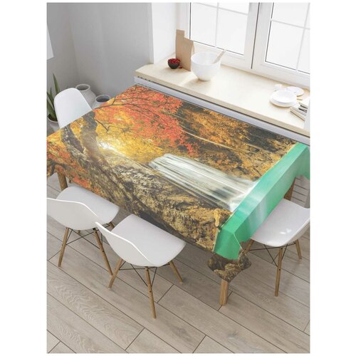 Скатерть прямоугольная JoyArty на кухонный стол "Найденный водопад" из оксфорда, 180x145 см
