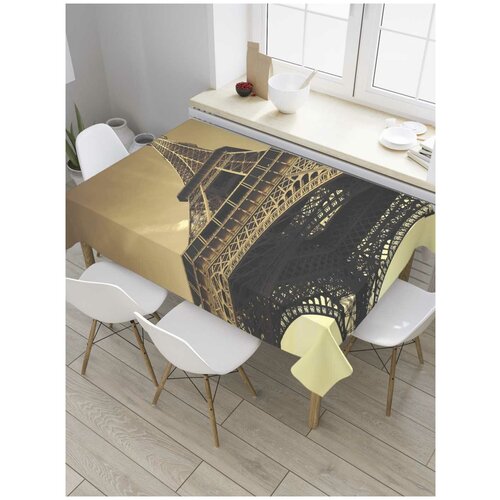 Скатерть прямоугольная JoyArty на кухонный стол "Подножье Эйфелевой башни" из оксфорда, 120x145 см