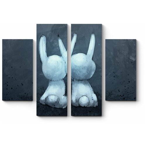 Модульная картина Любовь кроликов 90x68