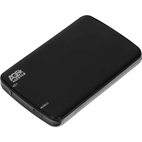 Внешний корпус AgeStar 3UB2A12 для HDD/SSD SATA 6Gb/s 2.5", USB 3.1 Gen1, пластик/алюминий, черный
