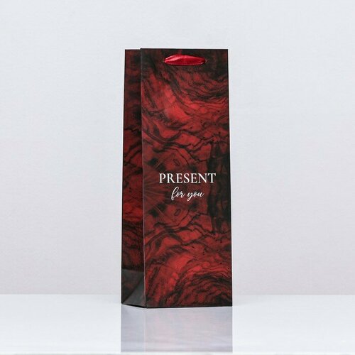 UPAK LAND Пакет ламинированный под бутылку "Present for you",13 х 36 х 10 см