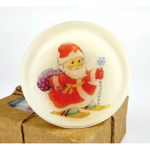 Новогоднее мыло с картинкой Дед Мороз клубника арт.5001