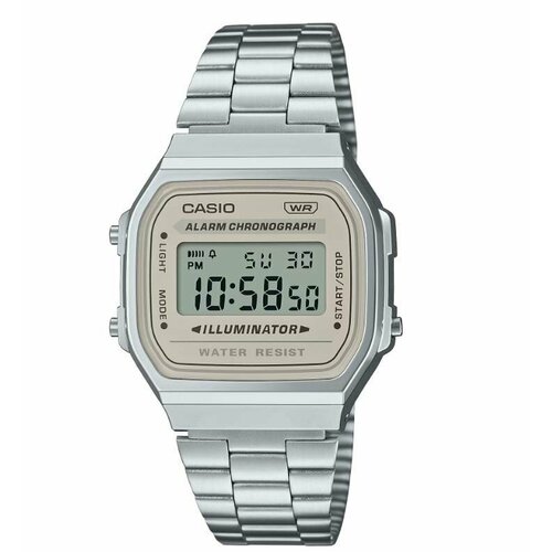 Наручные часы CASIO Vintage A168WA-8A, серебряный, бежевый