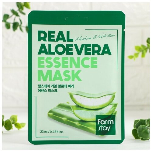 Маска тканевая для лица с экстрактом алоэ FarmStay Real Aloe Vera Essence Mask, 23 мл