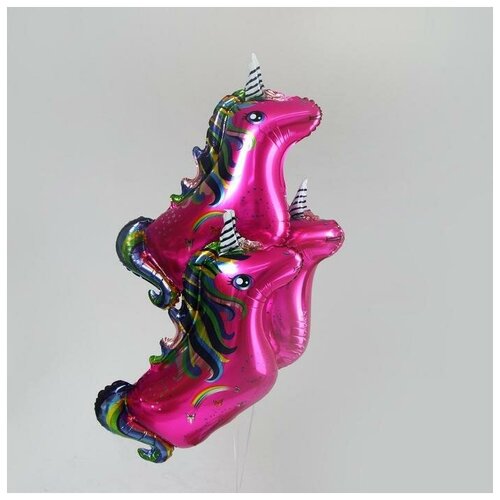 Воздушный шарик, фольгированный 20" "Единорог", цвет розовый, набор 3 шт.