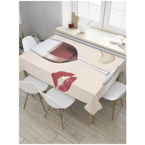 Скатерть прямоугольная JoyArty на кухонный стол "Женственный поцелуй" из оксфорда, 180x145 см