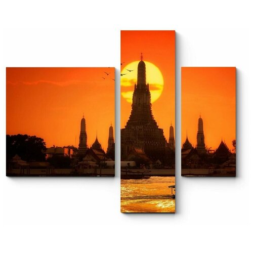 Модульная картина Алый закат в Бангкоке 130x107