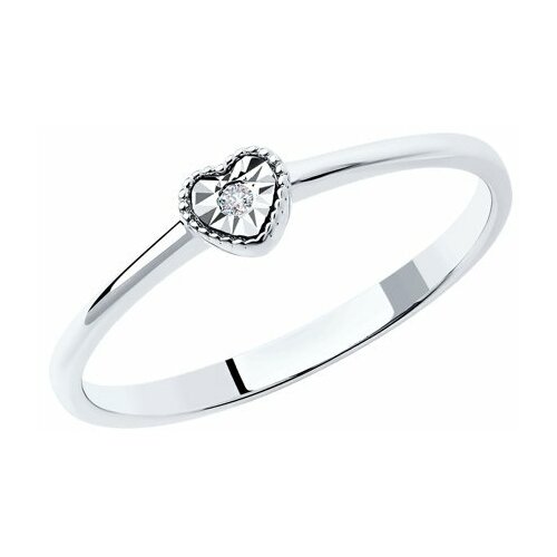 Кольцо Diamant online, белое золото, 585 проба, бриллиант, размер 15.5