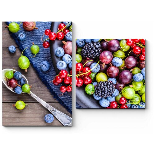 Модульная картина Россыпь сочных ягод 190x143