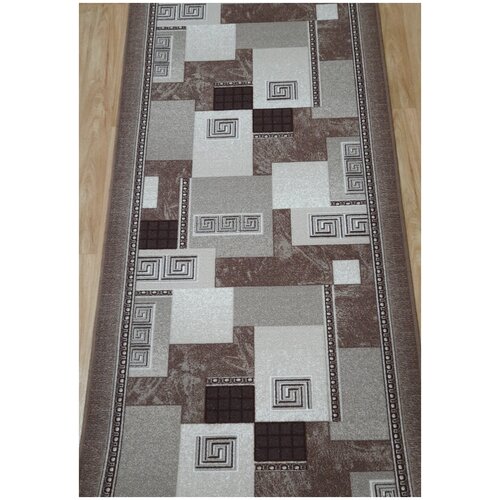 Ковровая дорожка на войлоке, Витебские ковры, с печатным рисунком, 1286_93, кофейная, 1.1*1.5 м