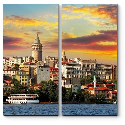 Модульная картина Древний Стамбул в лучах солнца 50x50