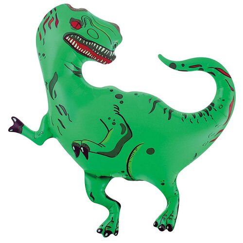 Шар (35''/89 см) Фигура, Динозавр Тираннозавр, Зеленый, 1 шт.