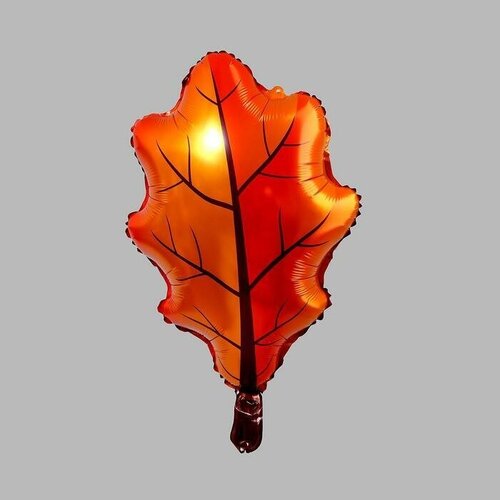 Воздушный шарик, фольгированный 26" "Лист дуба", фигура, цвет оранжевый