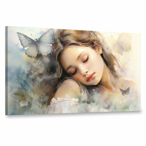 Интерьерная картина 100х60 "Эфирная грация: Поцелуй бабочки"