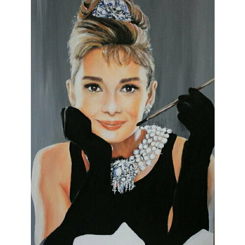 Плакат, постер на холсте Audrey Hepburn/Одри Хепберн/искусство/арт/абстракция/творчество. Размер 21 х 30 см