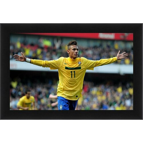 Плакат, постер на холсте Неймар (Neymar) футбол. Размер 21 х 30 см