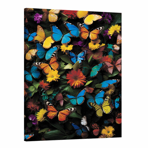 Интерьерная картина 50х70 "Танец красоты: Пленительные бабочки"