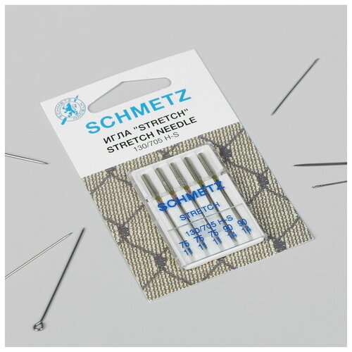 Schmetz Иглы для бытовых швейных машин, для стрейч-ткани, №75-90, 5 шт