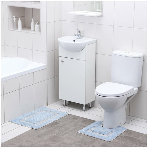Набор ковриков для ванны и туалета "Вензель", 2 шт: 40х40, 40х60 см (1 шт.)