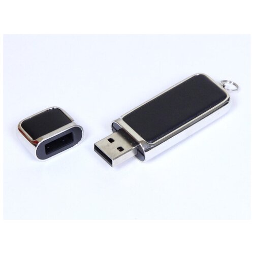 Компактная кожаная флешка для нанесения логотипа (128 Гб / GB USB 3.0 Черный/Black 213 Прикольный и идеальный подарок на день рождения)