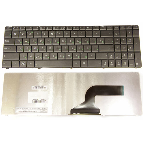 Клавиатура для ноутбука Asus N71Vn, черная, без рамки
