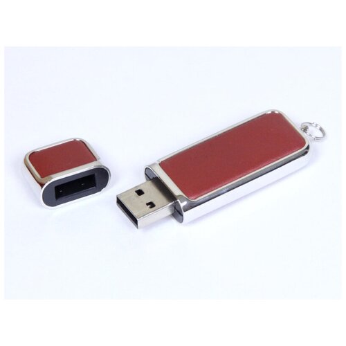 Компактная кожаная флешка для нанесения логотипа (4 Гб / GB USB 2.0 Коричневый/Brown 213 Недорого)