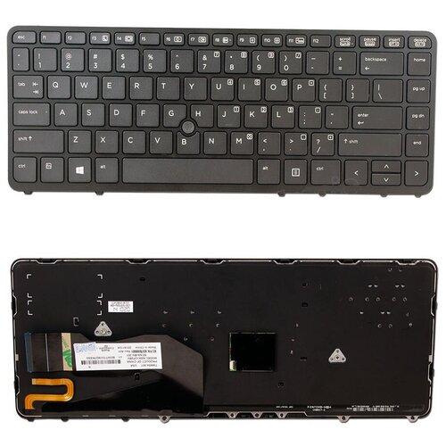 Клавиатура для HP Probook 840 G1 c рамкой p/n: 736654-251, NSK-CP2BV, 9Z. N9JBV.20R, 6037B0085601