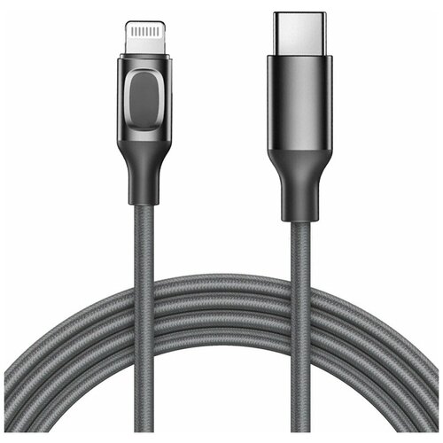 Зарядный кабель Type-c-Lightning в нейлоновой оплетке для iPhone и iPad 3А (Power Delivery) / Кабель для быстрой зарядки Эпл Айфон, Айпад 1М (Черный)