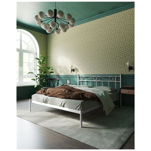 Кровать "Франческа" без изножья (120х200/ноги металл/цвет Белый)