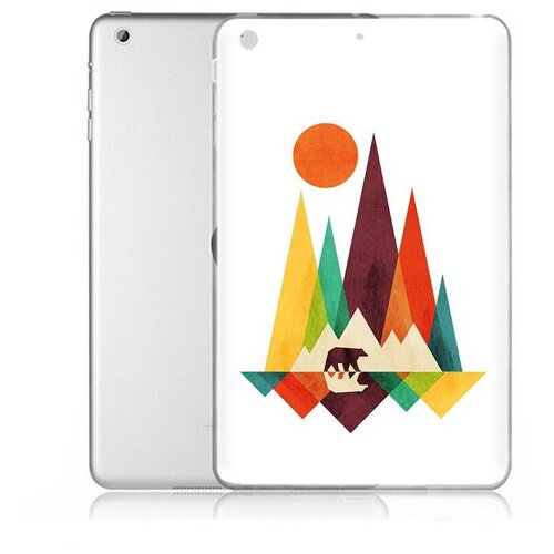 Чехол задняя-панель-накладка-бампер MyPads нарисованные горы с медведем для Apple iPad Air (2013)-A1474/A1475/A1476 противоударный