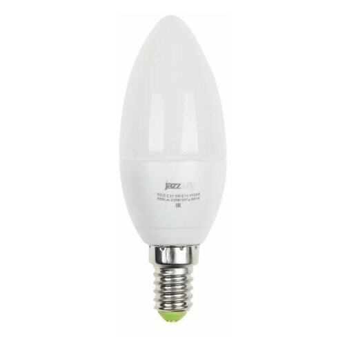 Лампа светодиодная PLED-ECO 5Вт C37 свеча 3000К тепл. бел. E27 400лм 230В | код 2855312A | JazzWay (6шт. в упак.)