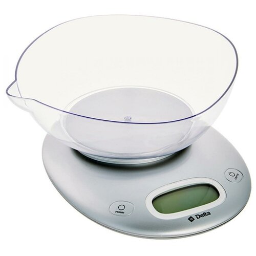 Весы кухонные электронные 5 кг серебро Delta