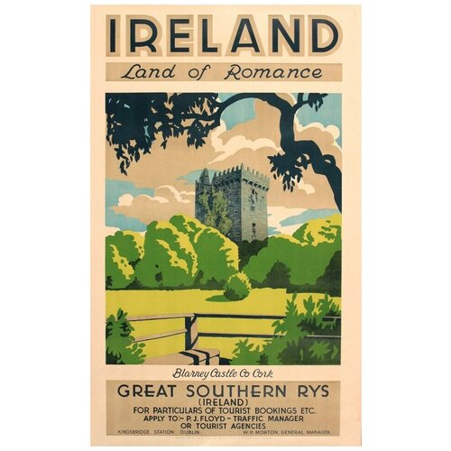Плакат, постер на бумаге Ireland/Ирландия. Размер 30 на 42 см