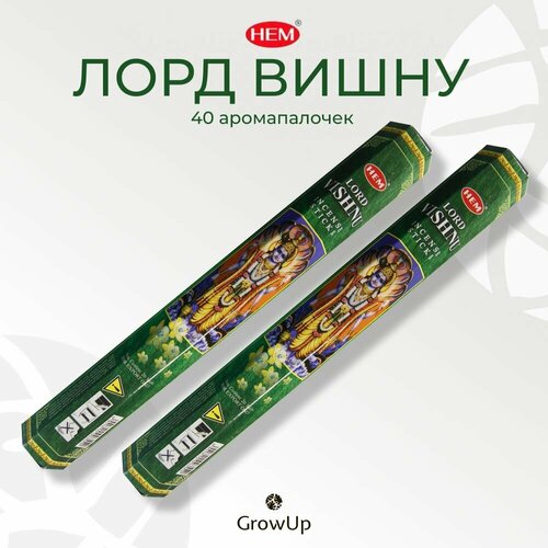 HEM Лорд Вишну - 2 упаковки по 20 шт - ароматические благовония, палочки, Lord Vishnu - Hexa ХЕМ