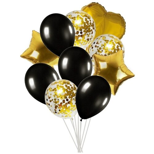 Набор воздушных шаров на день рождения с шариками конфетти - 10шт