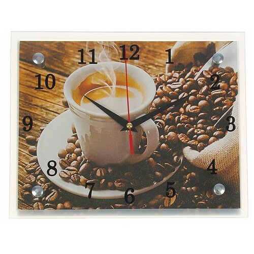 Часы настенные, серия: Кухня, "Чашка кофе", 20х25 см, микс