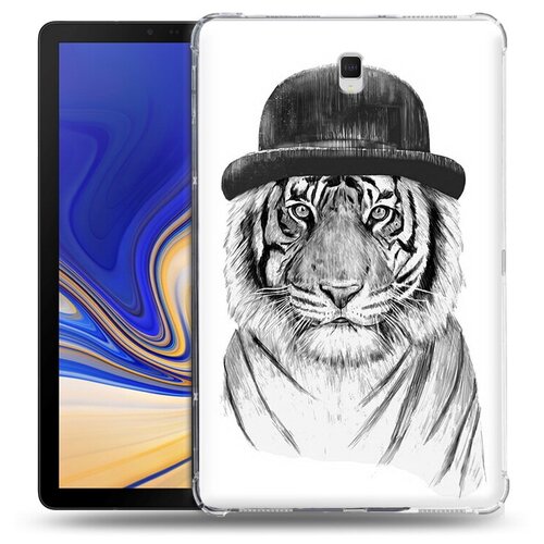 Чехол задняя-панель-накладка-бампер MyPads тигр британец для Samsung Galaxy Tab S4 10.5 SM-T830/T835 противоударный