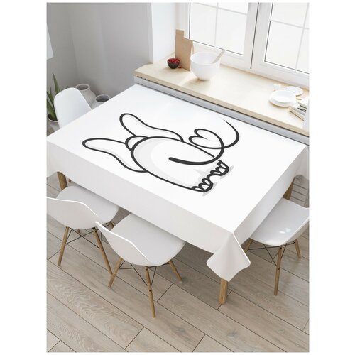 Скатерть прямоугольная JoyArty на кухонный стол "Хвостик сердечком" из оксфорда, 120x145 см