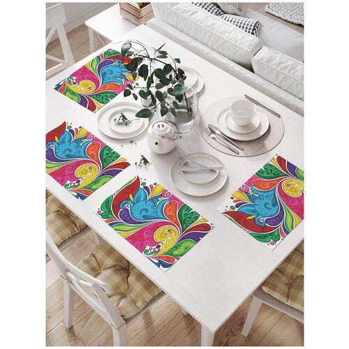 Комплект салфеток JoyArty "Красочный всплеск" для сервировки стола (32х46 см, 4 шт.)