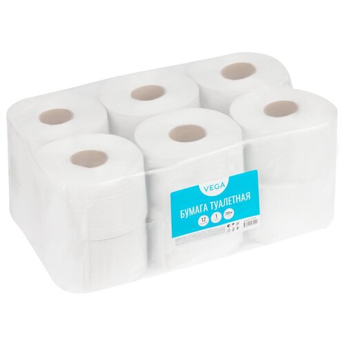Туалетная бумага VEGA Professional однослойная (338705) 12 рул., белый