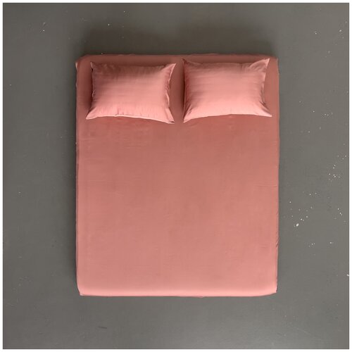 Натяжная простыня из тенселя 90х200х30 см, цвет розовый