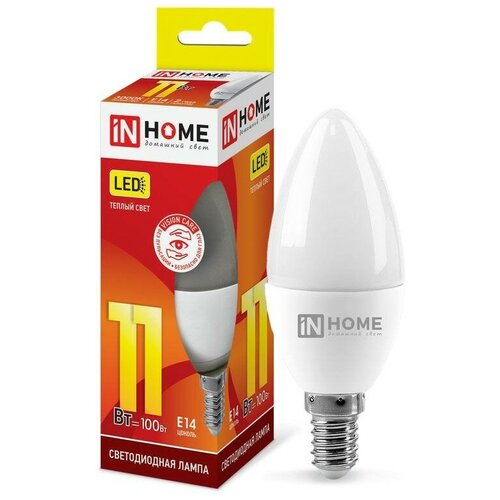 Лампа светодиодная LED-СВЕЧА-VC 11Вт 230В E14 3000К 990лм IN HOME 4690612020464