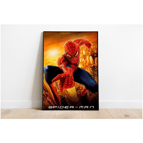 Плакат "Человек паук 2" / Spider man" / Формат А4 (21х30 см) / Постер для интерьера с черной рамкой
