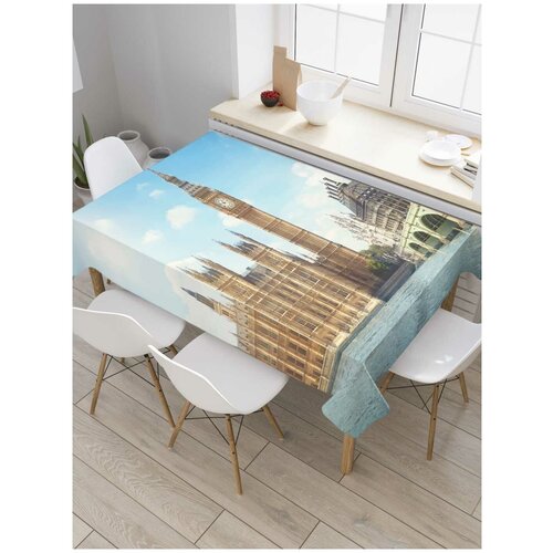Скатерть прямоугольная JoyArty на кухонный стол "Лондонское время" из оксфорда, 120x145 см